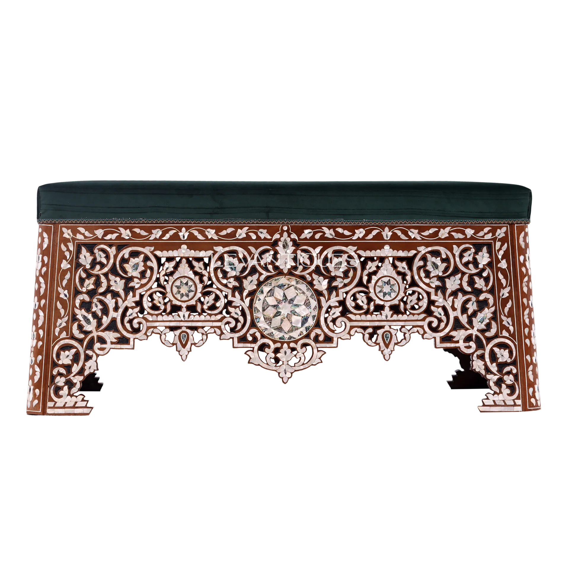 Feirouza Emerald Green Velvet Bench Seat | Feirouza Custom Upholstered ...